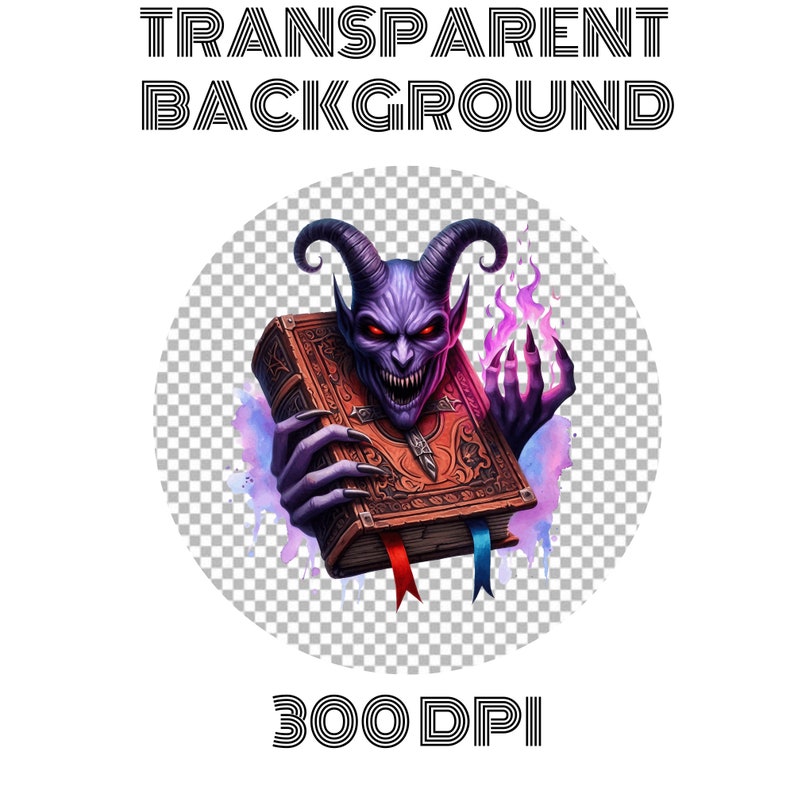 Scary Evil Book Clipart | Halloween Clipart | Evil Book Clipart | Demon ...