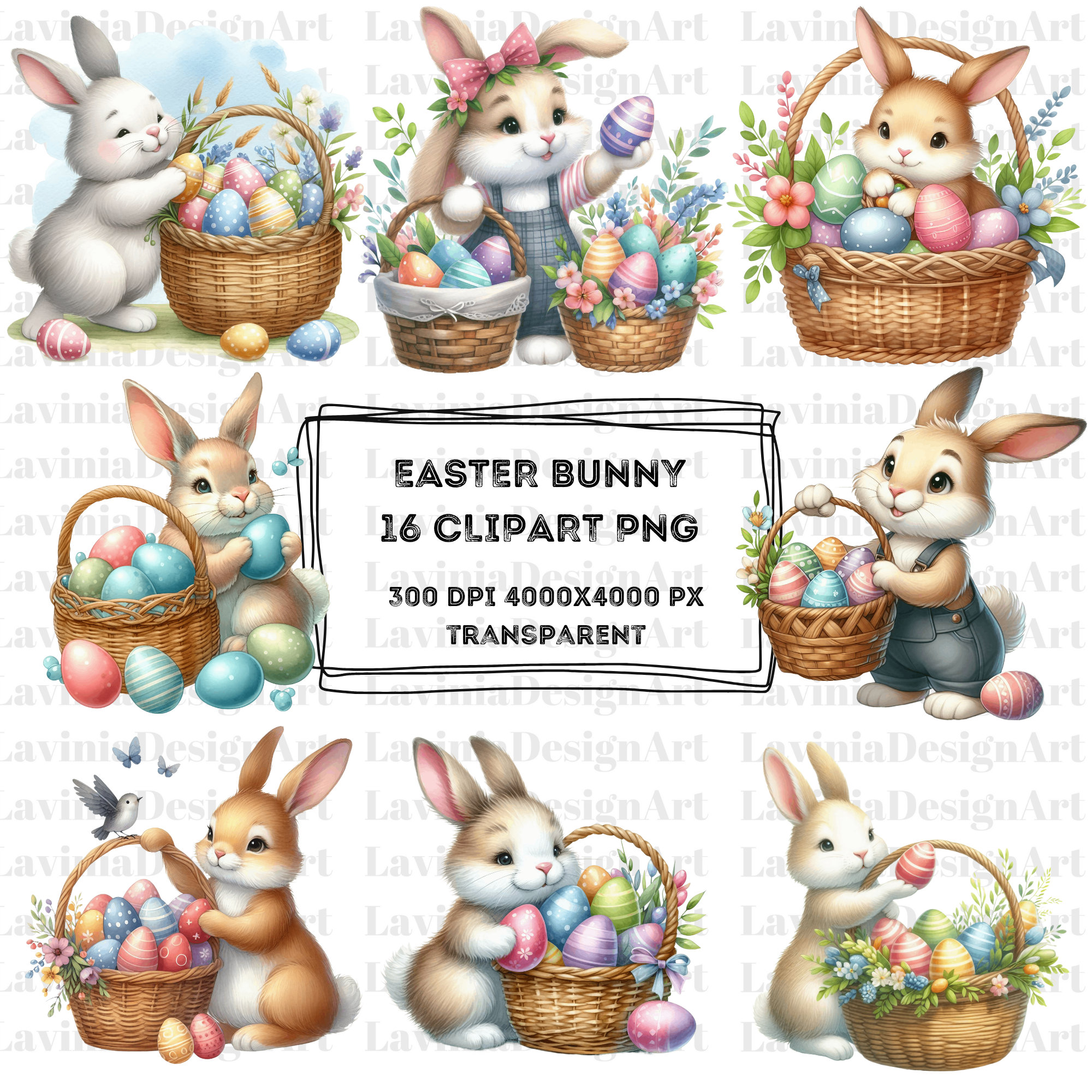 Easter Bunny Clipart Easter Rabbit Clipart Easter PNG Easter Egg ...