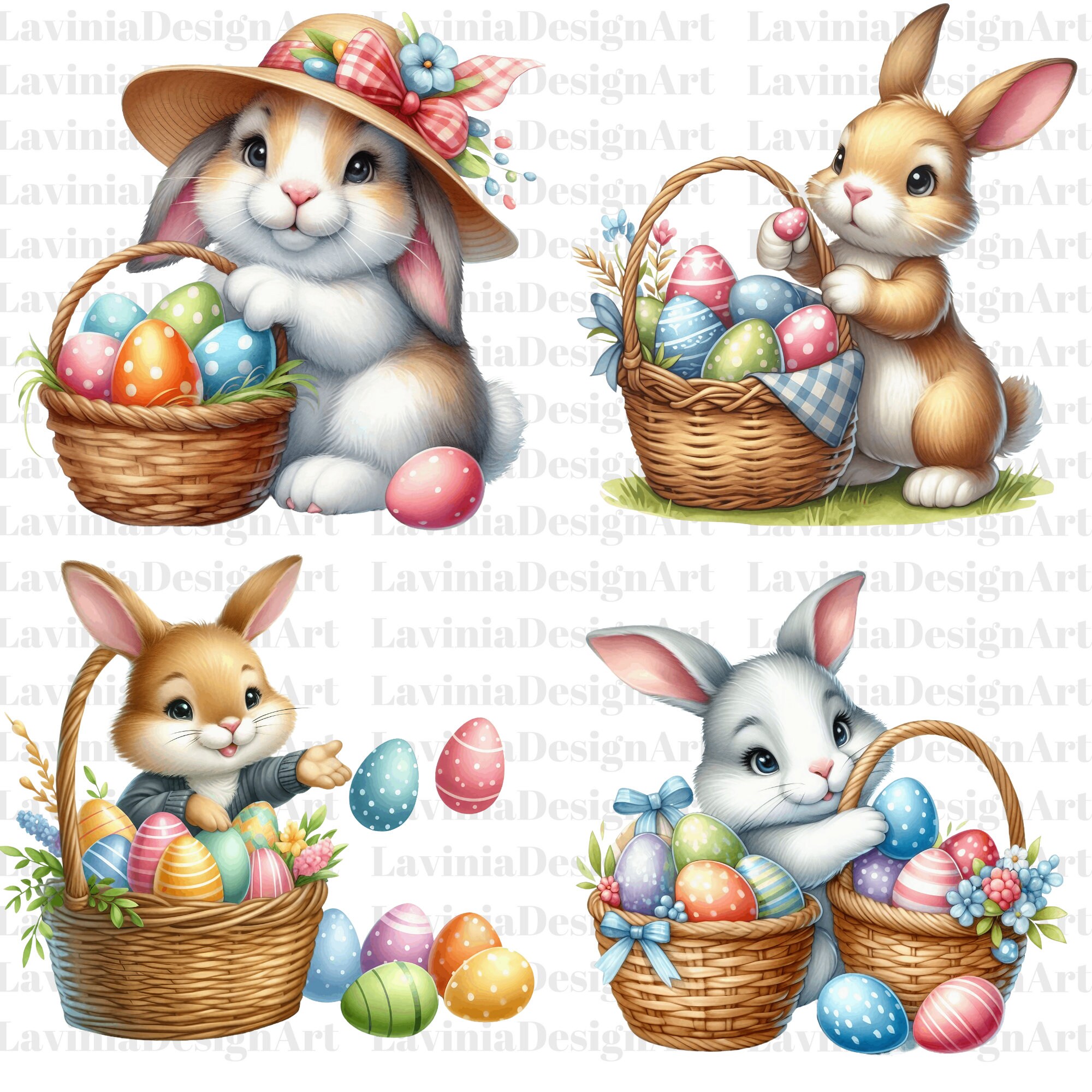 Easter Bunny Clipart Easter Rabbit Clipart Easter PNG Easter Egg ...