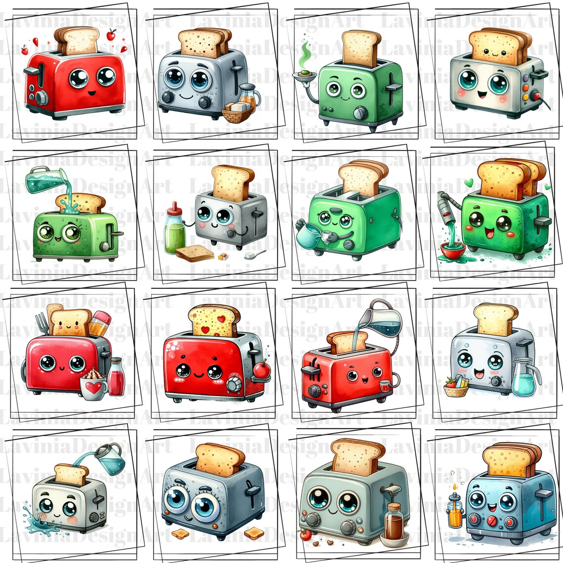 Tost Machine Clipart Watercolor | Tost Clipart | Machine Clipart | Tost ...