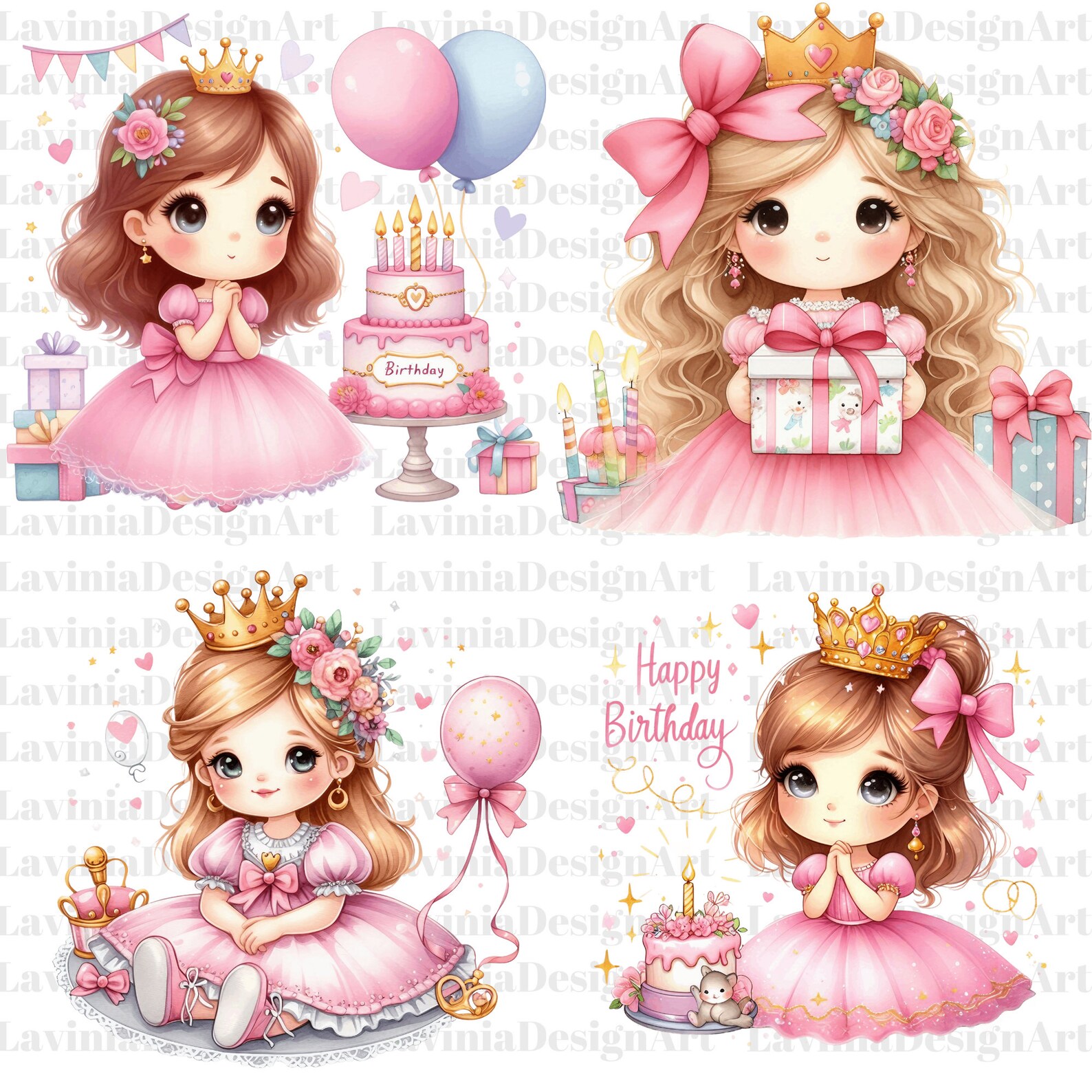 Little Princess Birthday Clipart | Birthday Clipart | Princess Clipart ...