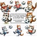 Cat Playing Fotball Clipart Watercolor | Cat Clipart | Cat Png | Sport ...