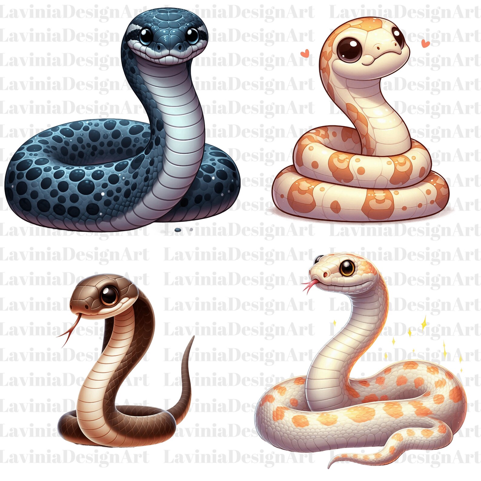 Snake Clipart | Snake Clipart Watercolor | Snake Png | Color Snake ...