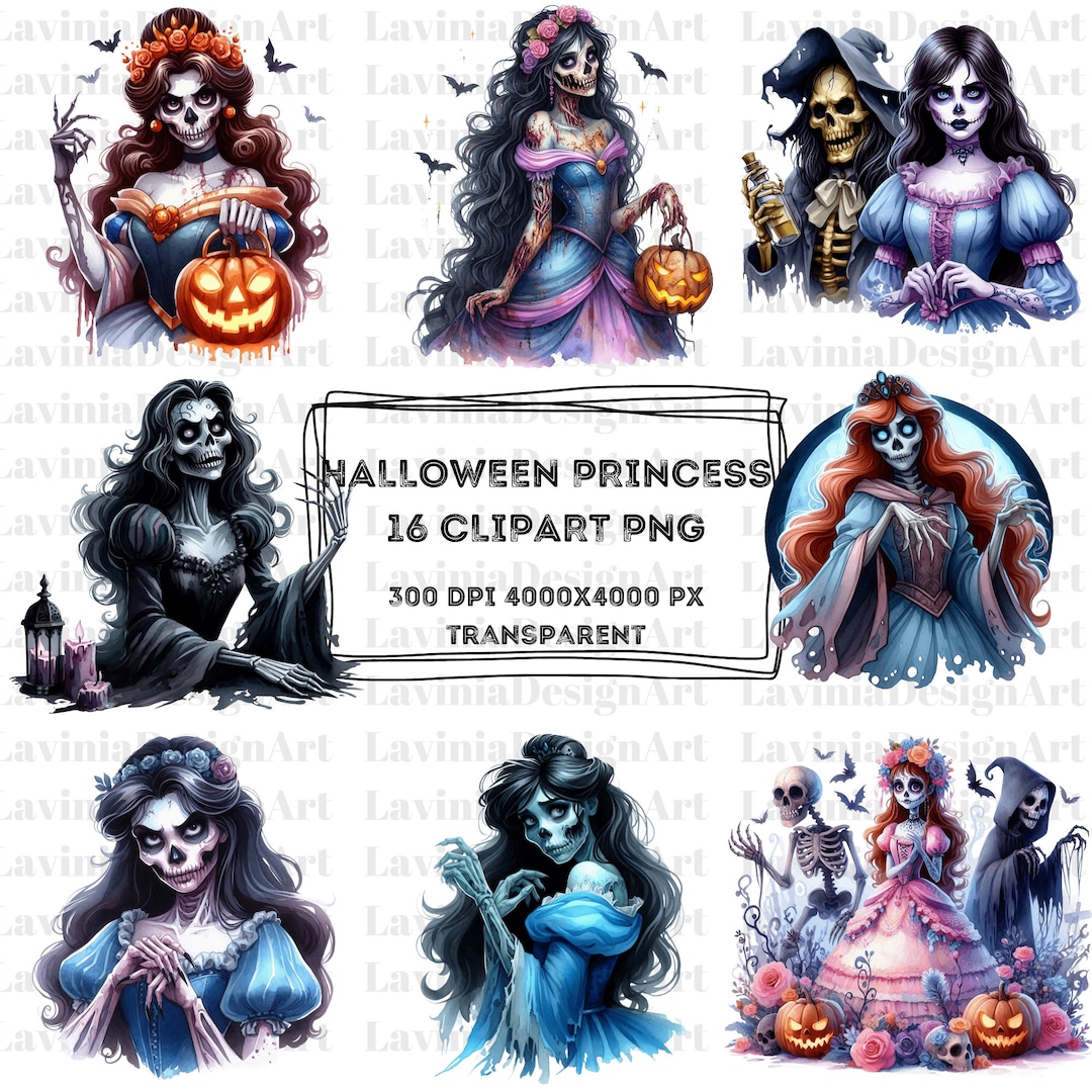 Halloween Princess Clipart Watercolor | Halloween Clipart | Halloween ...