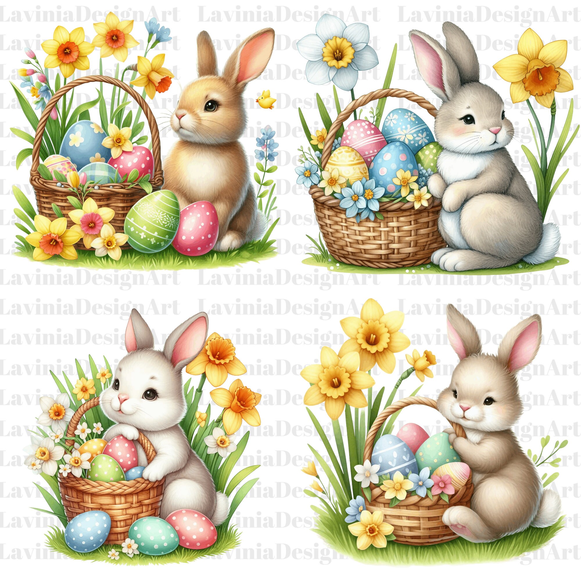 Rabbit Egg Clipart Watercolor | Cute Rabbit | Rabbit Clipart | Easter ...