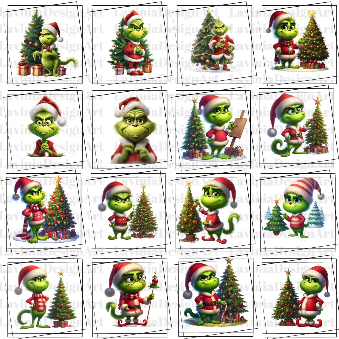 Christmas Cartoon Grinch Watercolor Clipart | Christmas Clipart ...