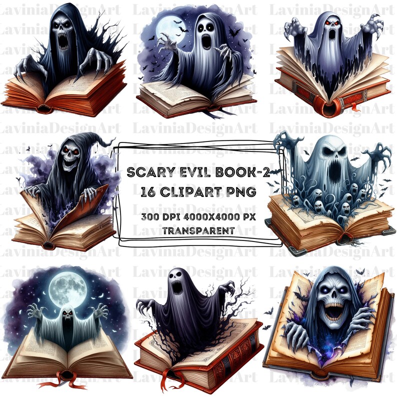 Scary Evil Book 2 Clipart | Halloween Clipart | Evil Book Clipart ...