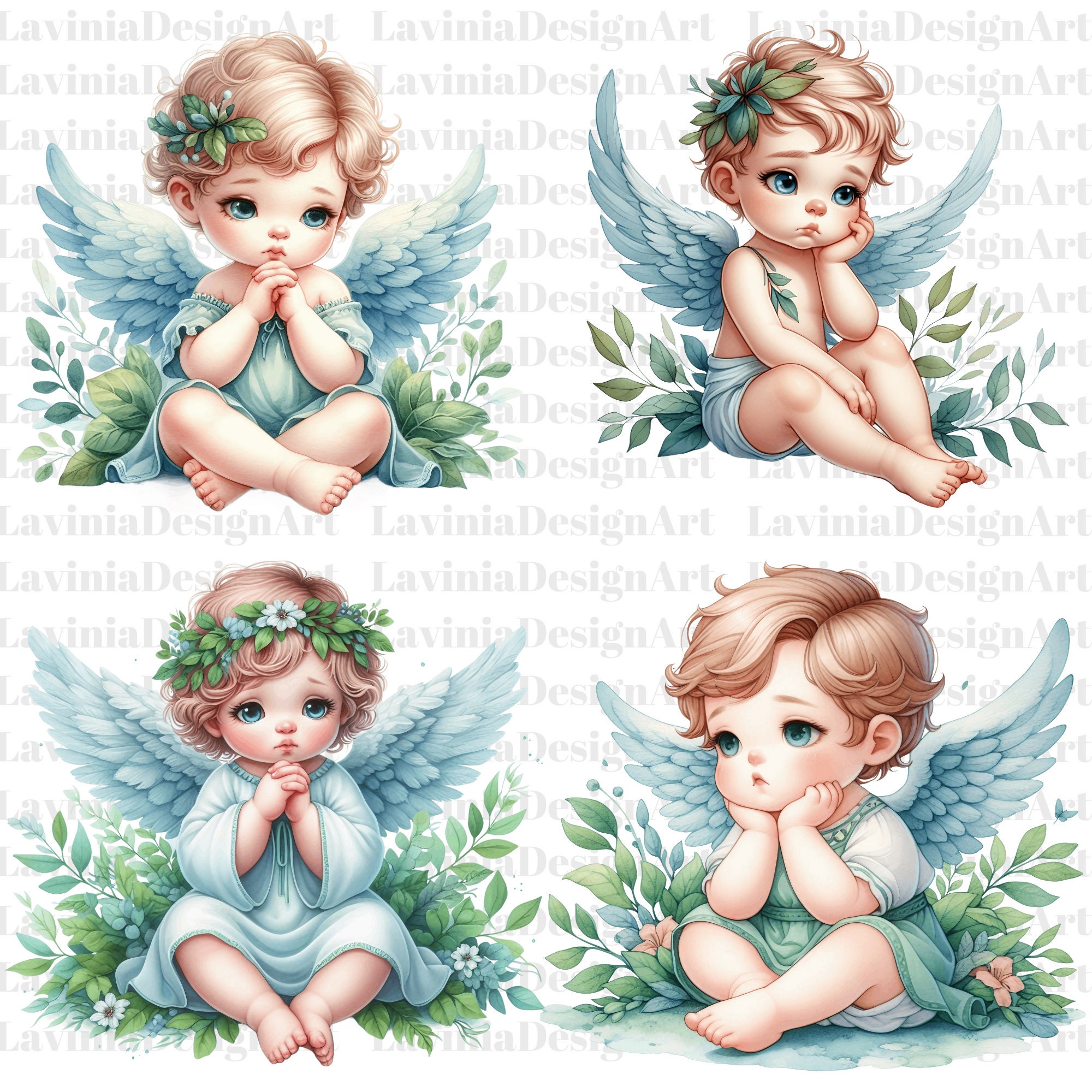 Cute Baby Angel Clipart Angel Baby Angles Baby Shower Decoration Watercolor Newborn Print Baby ...