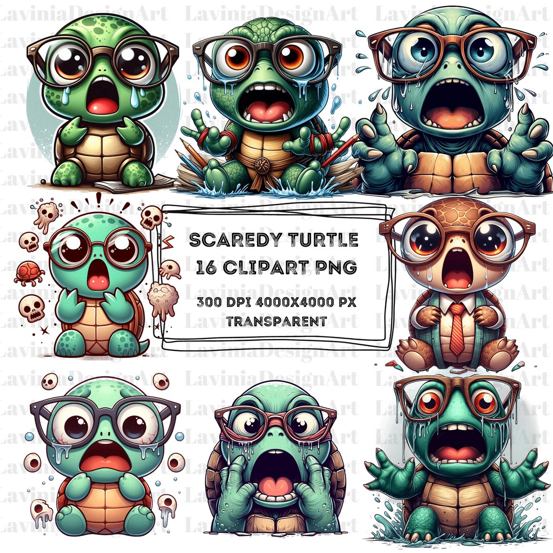 Scaredy Turtle Clipart Watercolor Coward Turtle Clipart Turtle Clipart ...