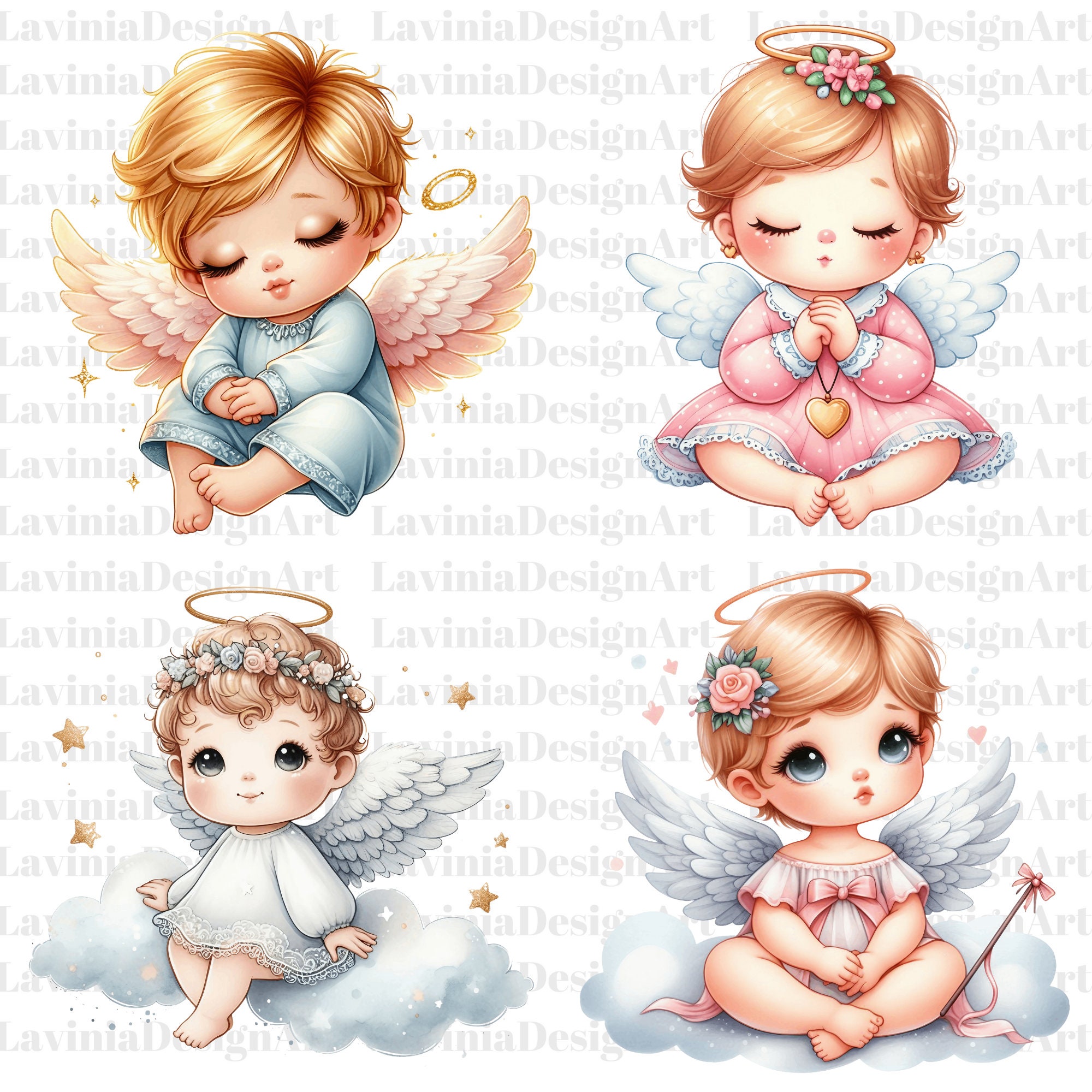 Clipart de anjo bebê fofo | Anjo | Ângulos do bebê | Decoração de chá ...
