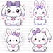 Cute Chibi Bunny Clipart Watercolor Chibi Clipart Cute Chibi PNG Bunny ...