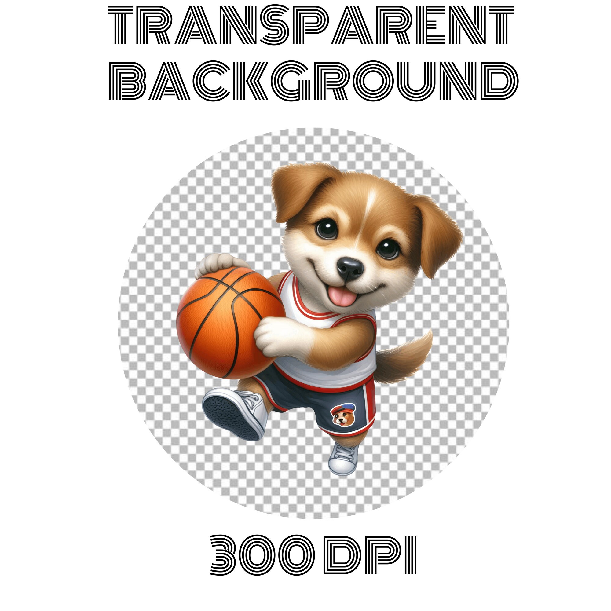Dog Playing Basketball Clipart Watercolor | Dog Clipart | Cute Dog ...
