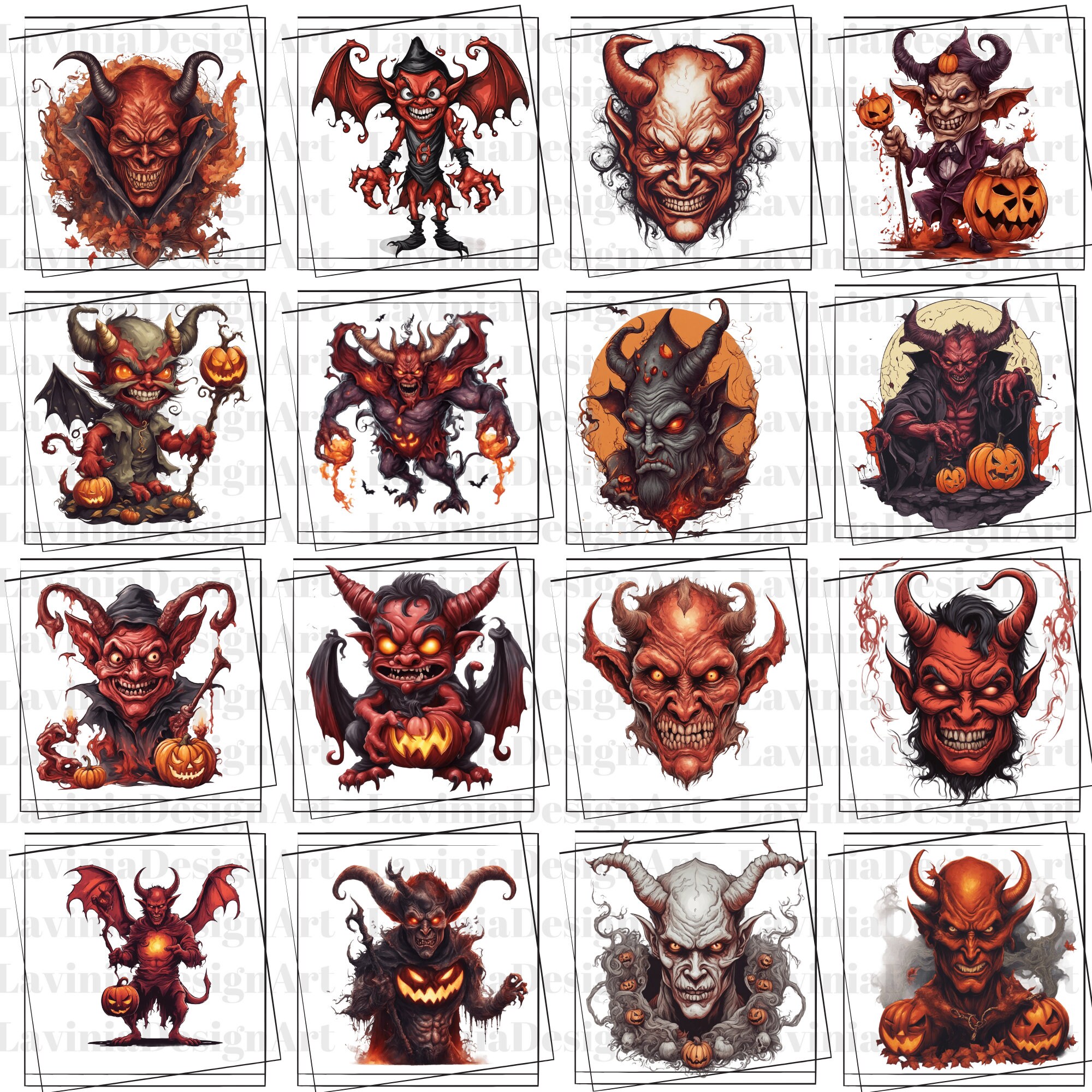 Devil Halloween Clipart Demon Face Clipart Devil Png Spooky Devil ...