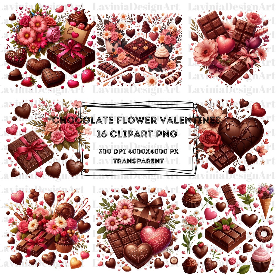 Chocolate Flower Clipart Chocolate Clipart Flower Clipart Floral ...
