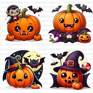 Cute Halloween Pumpkin Dracula Clipart Watercolor | Dracula Clipart ...