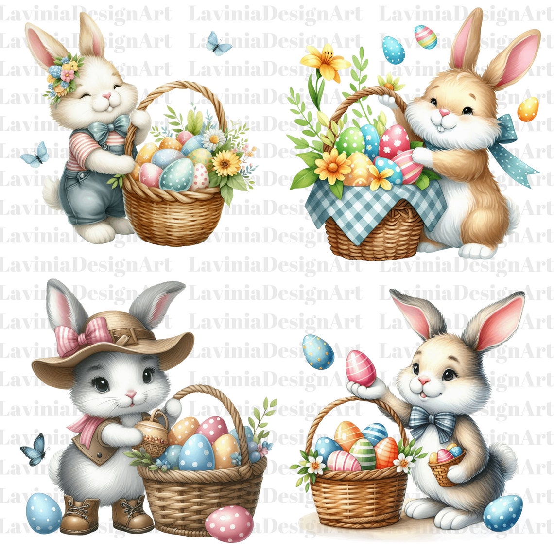 Easter Bunny Clipart Easter Rabbit Clipart Easter PNG Easter Egg ...