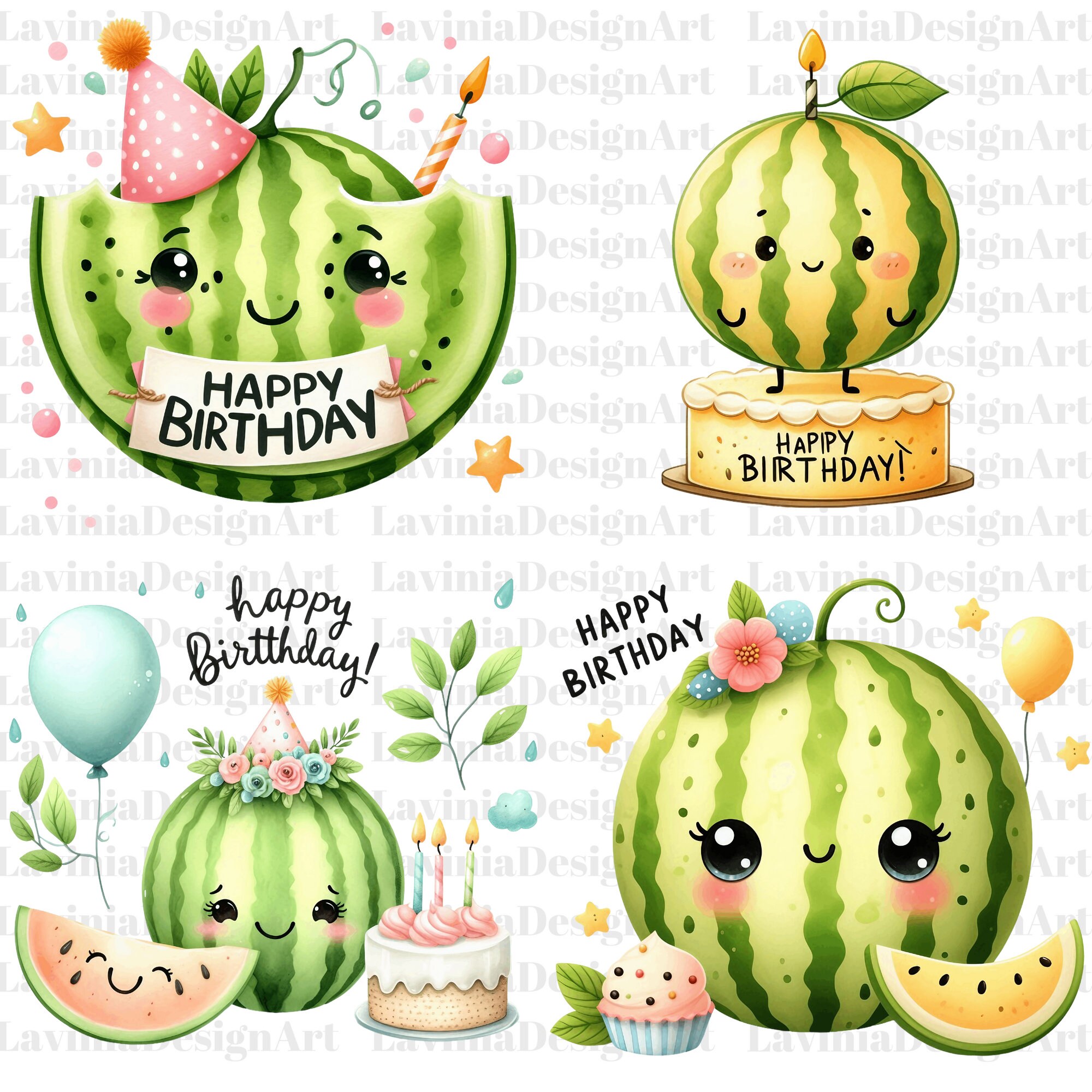 Melon Birthday Clipart | Birthday Clipart | Melon Clipart | Melon ...