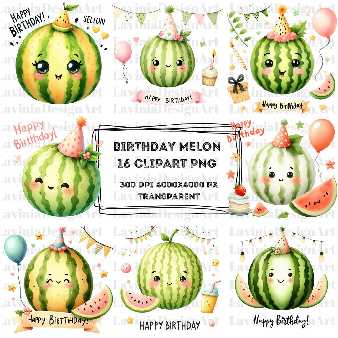 Melon Birthday Clipart | Birthday Clipart | Melon Clipart | Melon ...