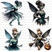 Halloween Dark Scary Fairy Clipart Watercolor | Tinkerbell Clipart ...