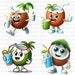 Coconut Clipart Watercolor Drink Coconut Clipart Coconut PNG Coconut ...