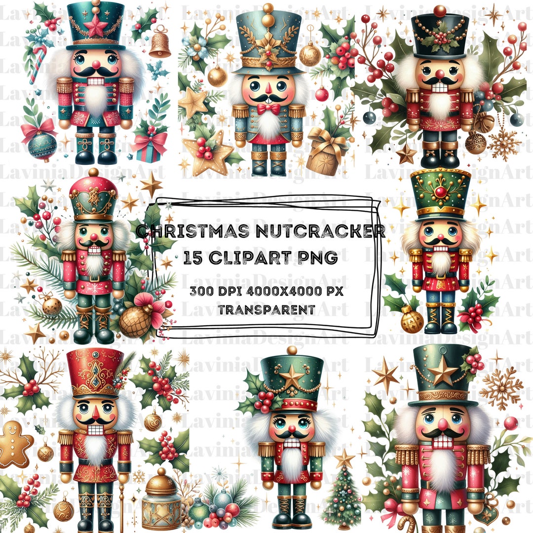 Christmas Nutcracker Clipart | Nutcracker Watercolor | Clipart Bundle ...
