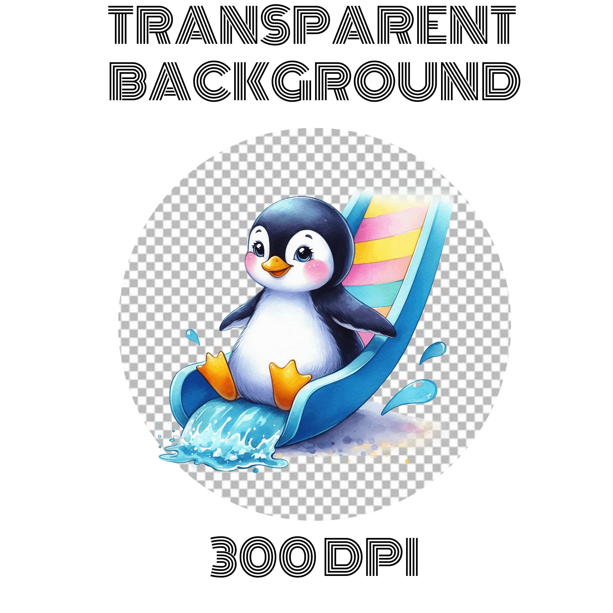 Penguin Clipart | Penguin Sliding Down the Slide | Penguins Bundle ...