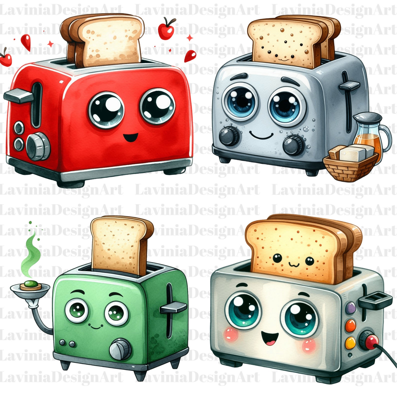 Tost Machine Clipart Watercolor | Tost Clipart | Machine Clipart | Tost ...