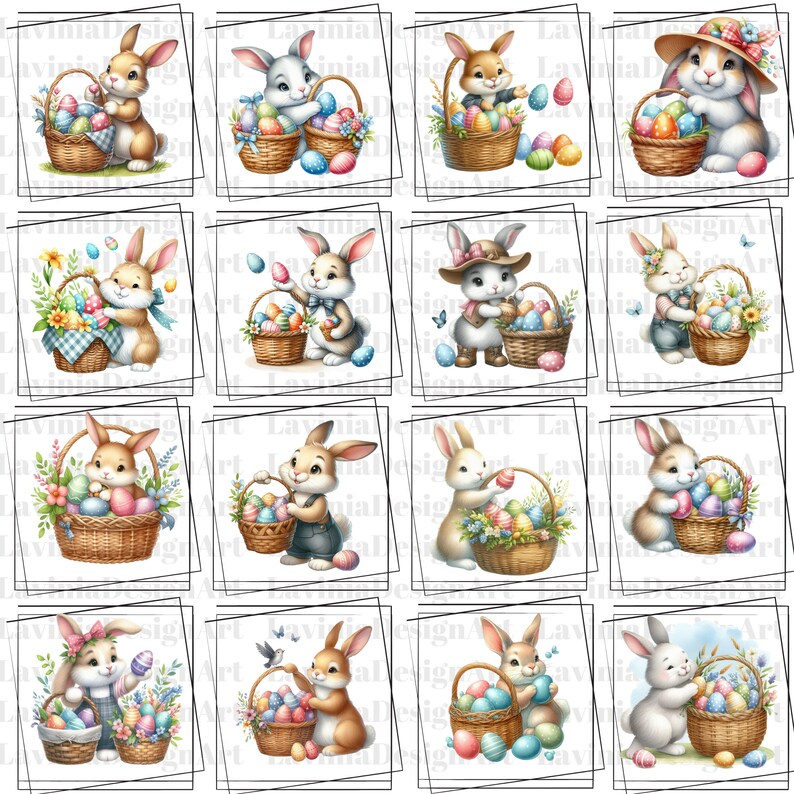 Easter Bunny Clipart Easter Rabbit Clipart Easter PNG Easter Egg ...