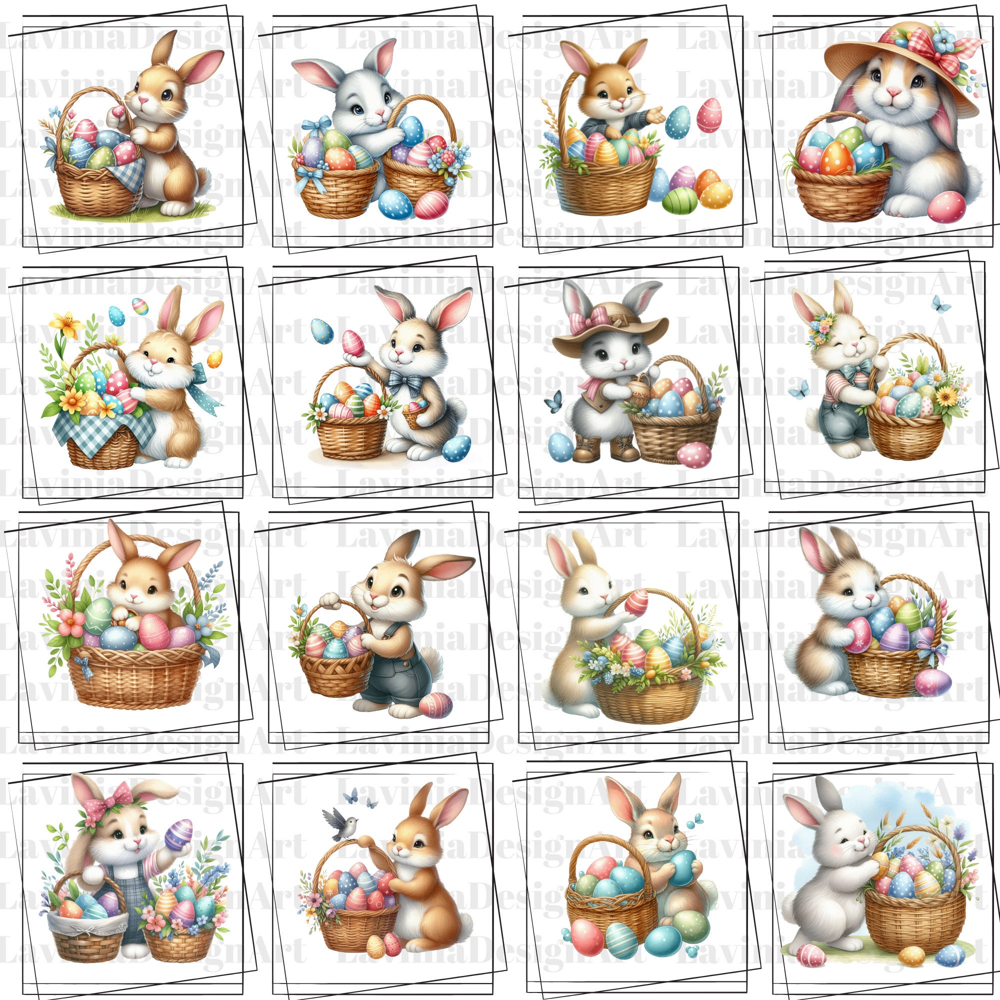 Easter Bunny Clipart Easter Rabbit Clipart Easter PNG Easter Egg ...
