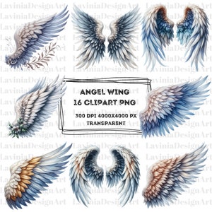 Angel Wing Clipart Watercolor | Angel Clipart | Wing Clipart | Wing PNG ...