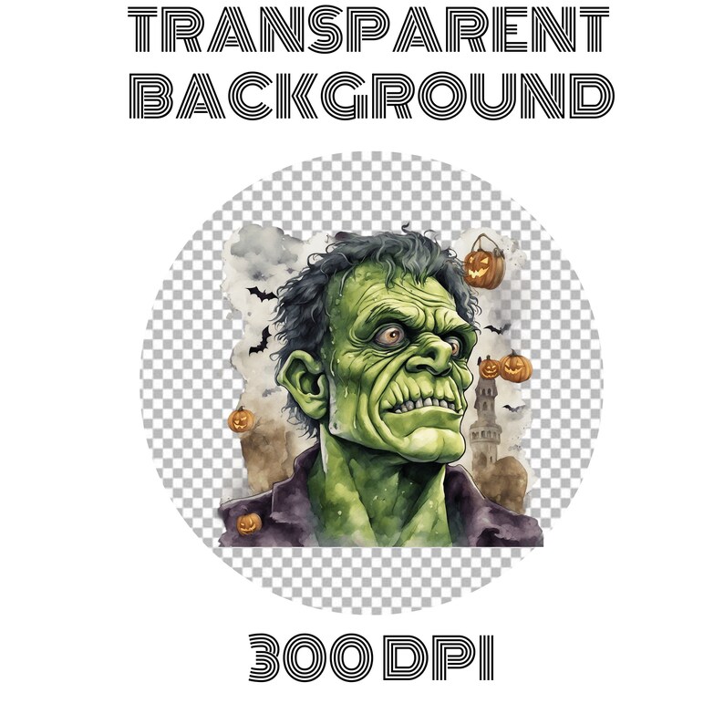 Halloween Frankenstein Watercolor Clipart | Halloween Clipart ...