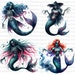 Scary Mermaid Clipart | Halloween Clipart | Mermaid PNG | Scary ...