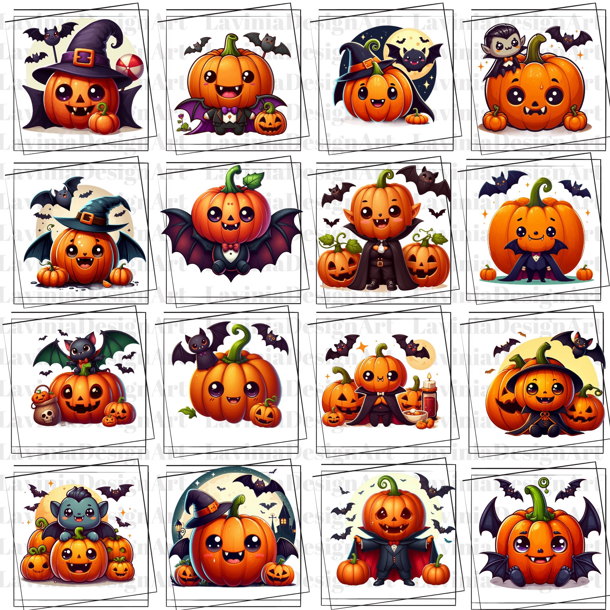Cute Halloween Pumpkin Dracula Clipart Watercolor | Dracula Clipart ...