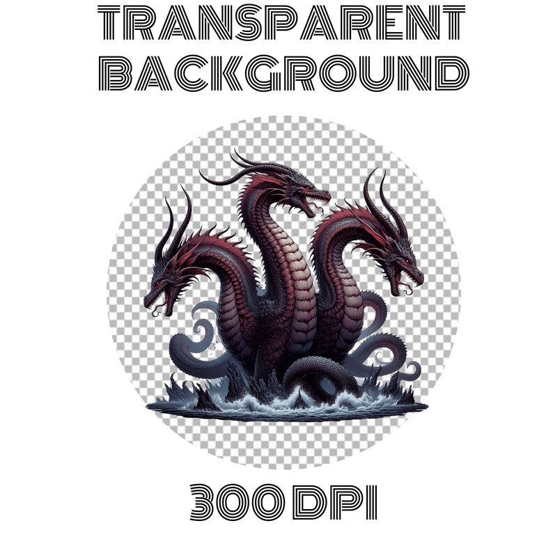 3 Headed Hydra Clipart Watercolor | Hydra Clipart | Hydra Png | Hydra ...