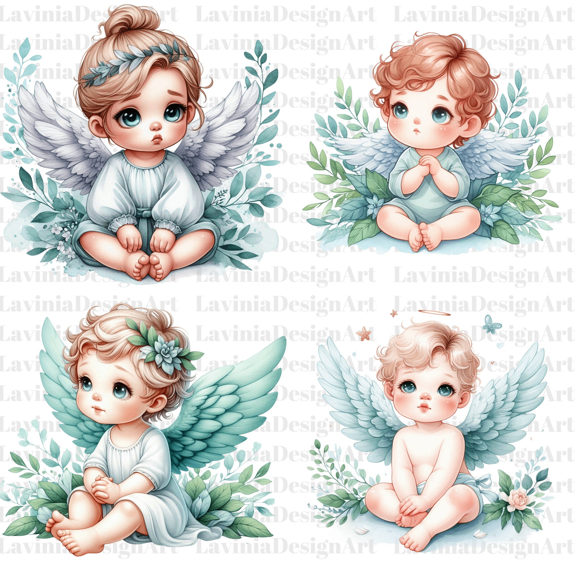 Cute Baby Angel Clipart Angel Baby Angles Baby Shower Decoration Watercolor Newborn Print Baby ...