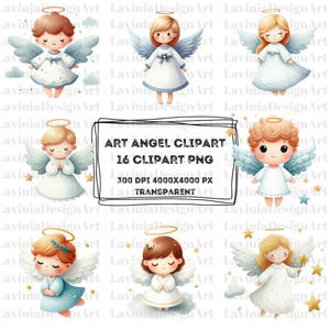 Art Angel Clipart | Angel Clipart | Cute Angel Watercolor | Clipart ...