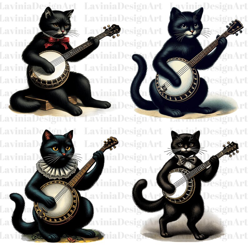 Banjo Playing Cat Clipart Clipart for Kids Banjo PNG Guitar PNG Banjo ...