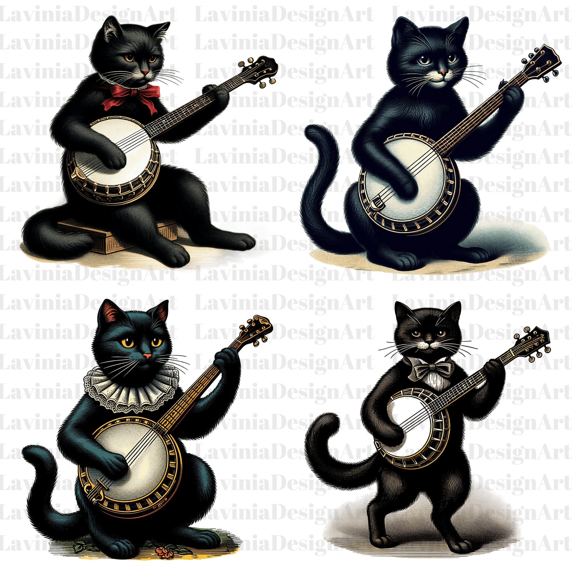 Banjo Playing Cat Clipart Clipart for Kids Banjo PNG Guitar PNG Banjo ...
