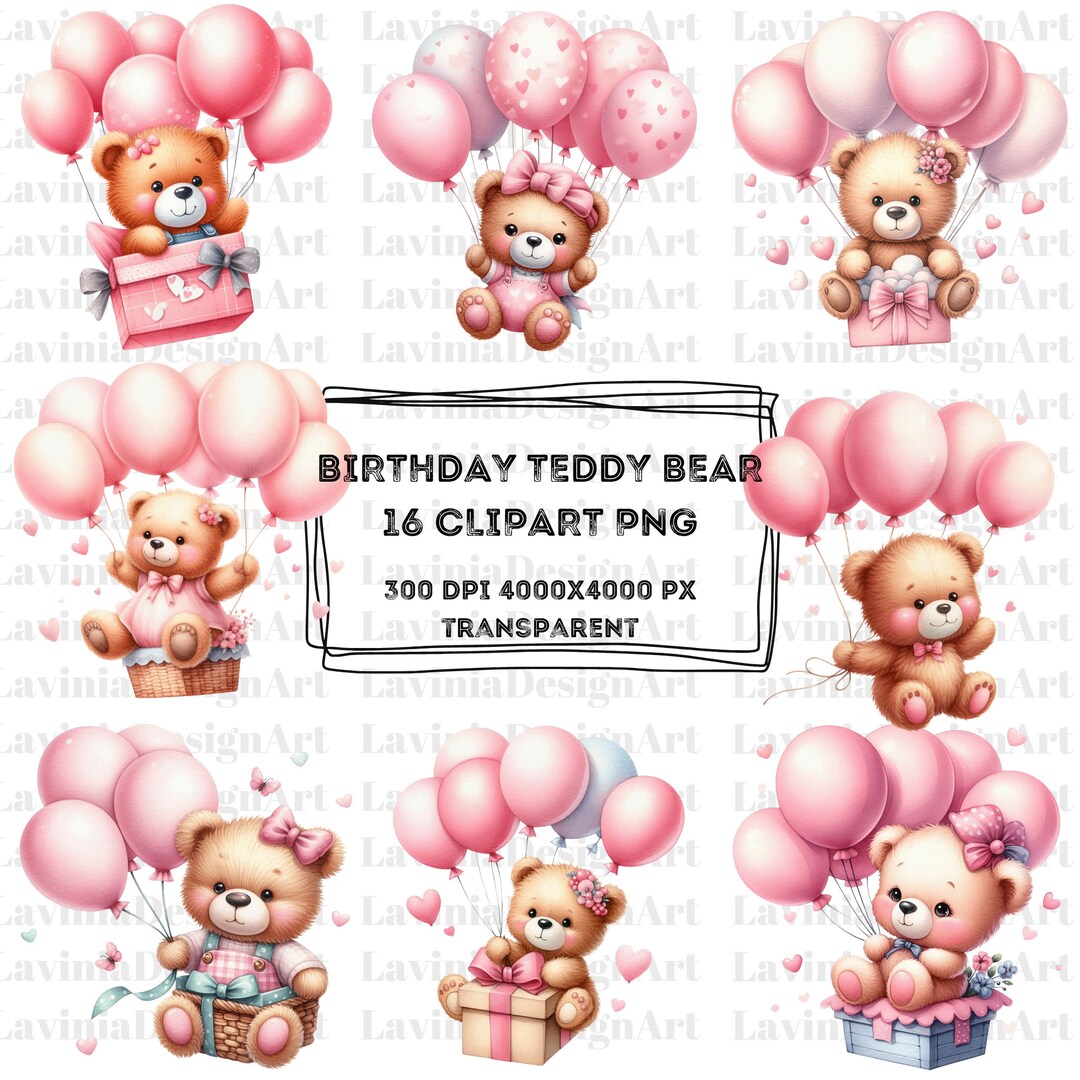Happy Birthday Teddy Bear Clipart | Teddy Bear | Happy Birthday Clipart ...