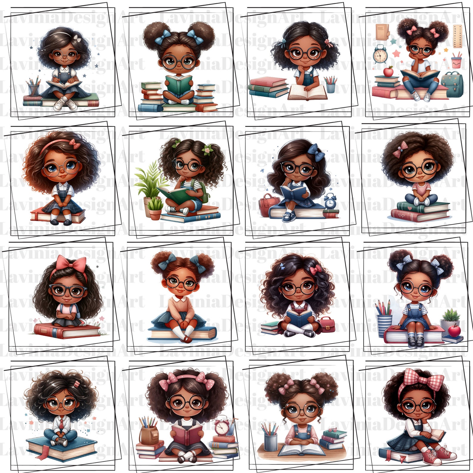 Student Cute Girl Clipart Student Clipart Cute Girl Watercolor Student ...