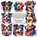 Colorful Dog Head Clipart Watercolor| Colorful Clipart | Dog Head ...