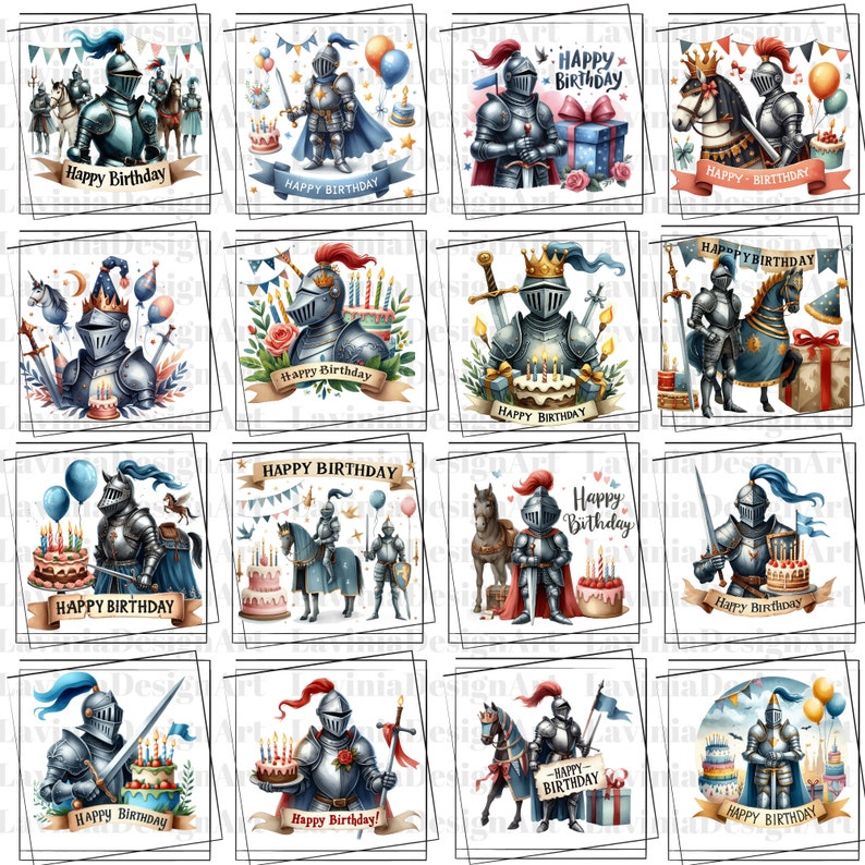Knight Birthday Clipart | Birthday Clipart | Knight PNG | Birthday Cake ...