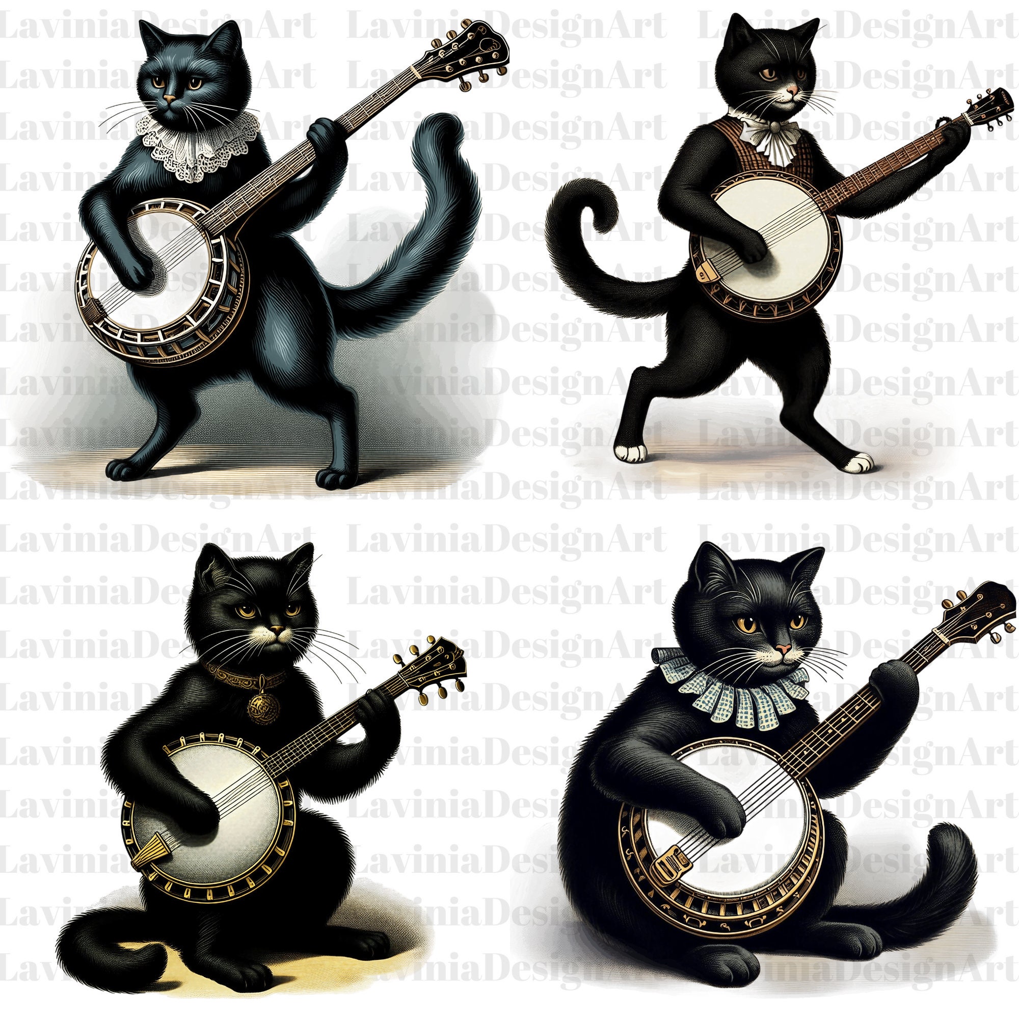 Banjo Playing Cat Clipart Clipart for Kids Banjo PNG Guitar PNG Banjo ...