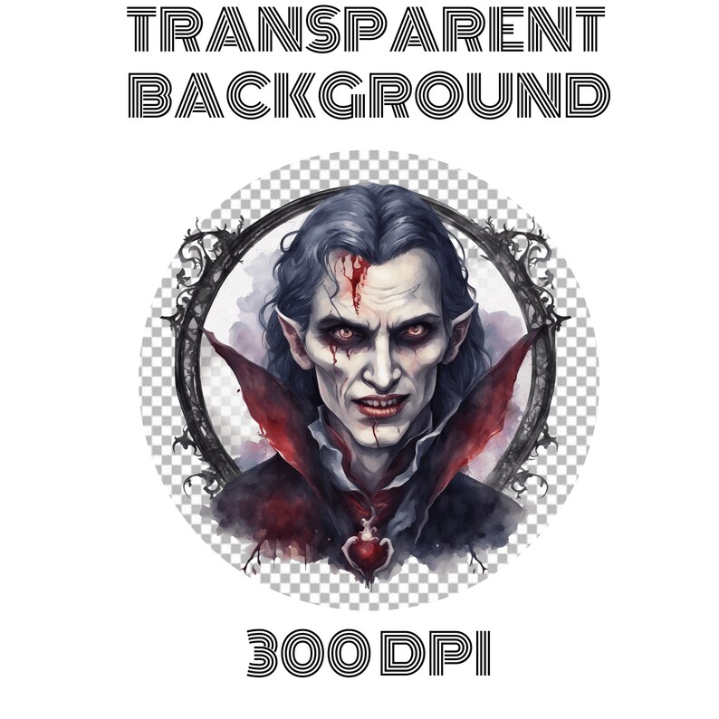Watercolor Vampire Clipart Vampire PNG Blood Bite Digital Download ...