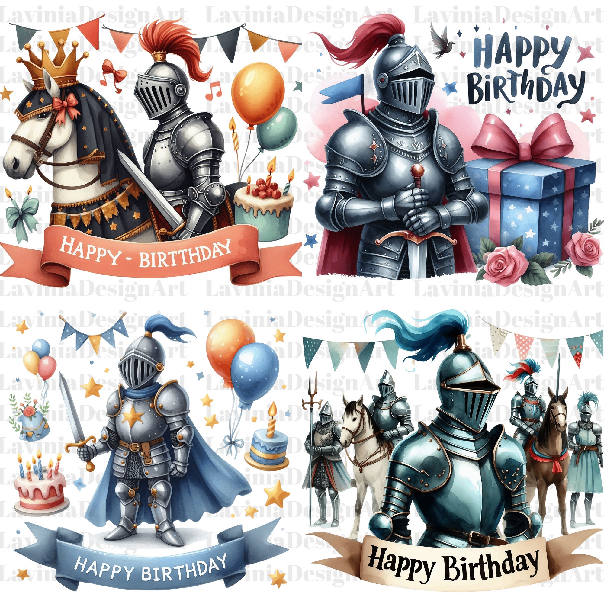 Knight Birthday Clipart | Birthday Clipart | Knight PNG | Birthday Cake ...
