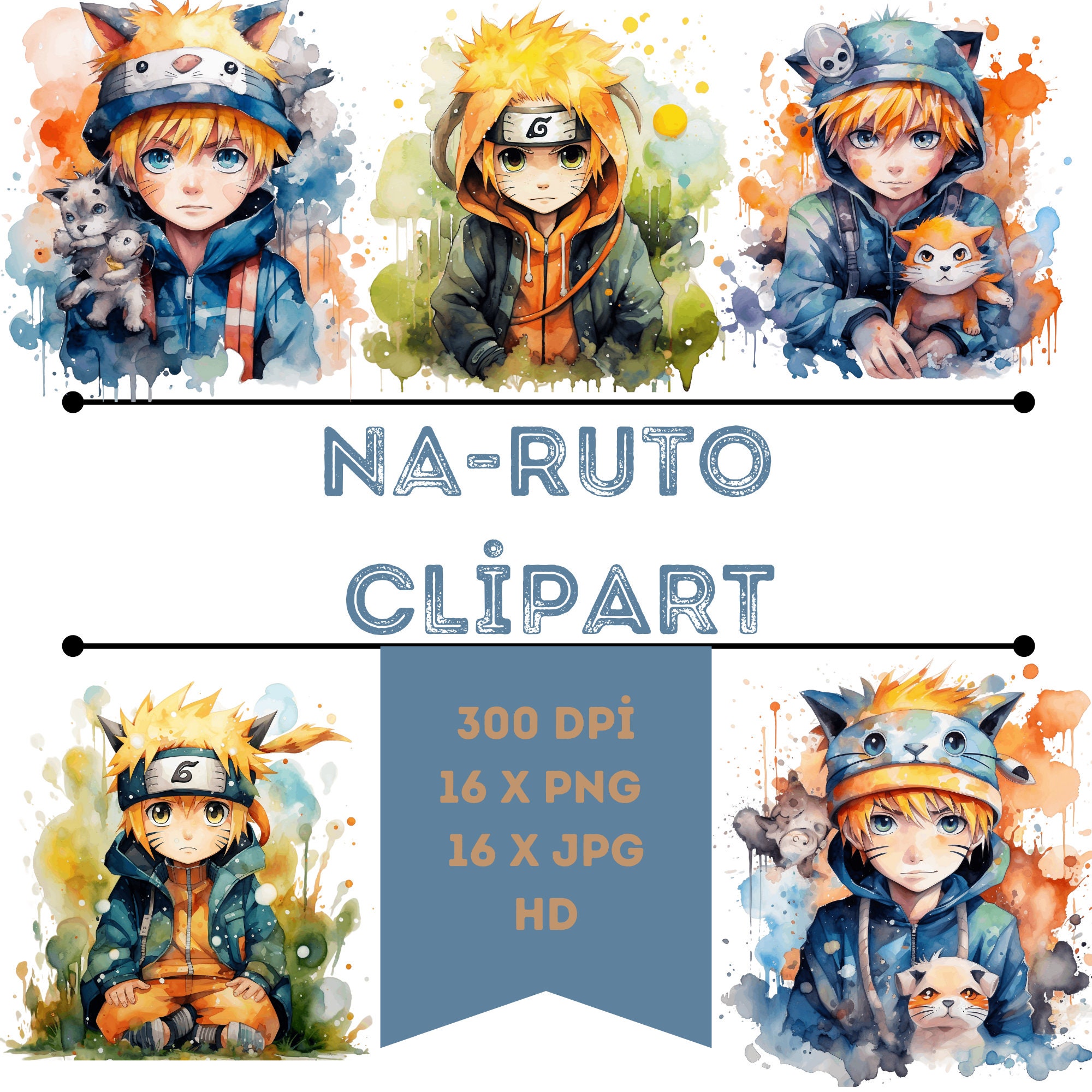 Anime Na-ruto Clipart PNG, JPG Files, Printable Art, Digital Prints ...
