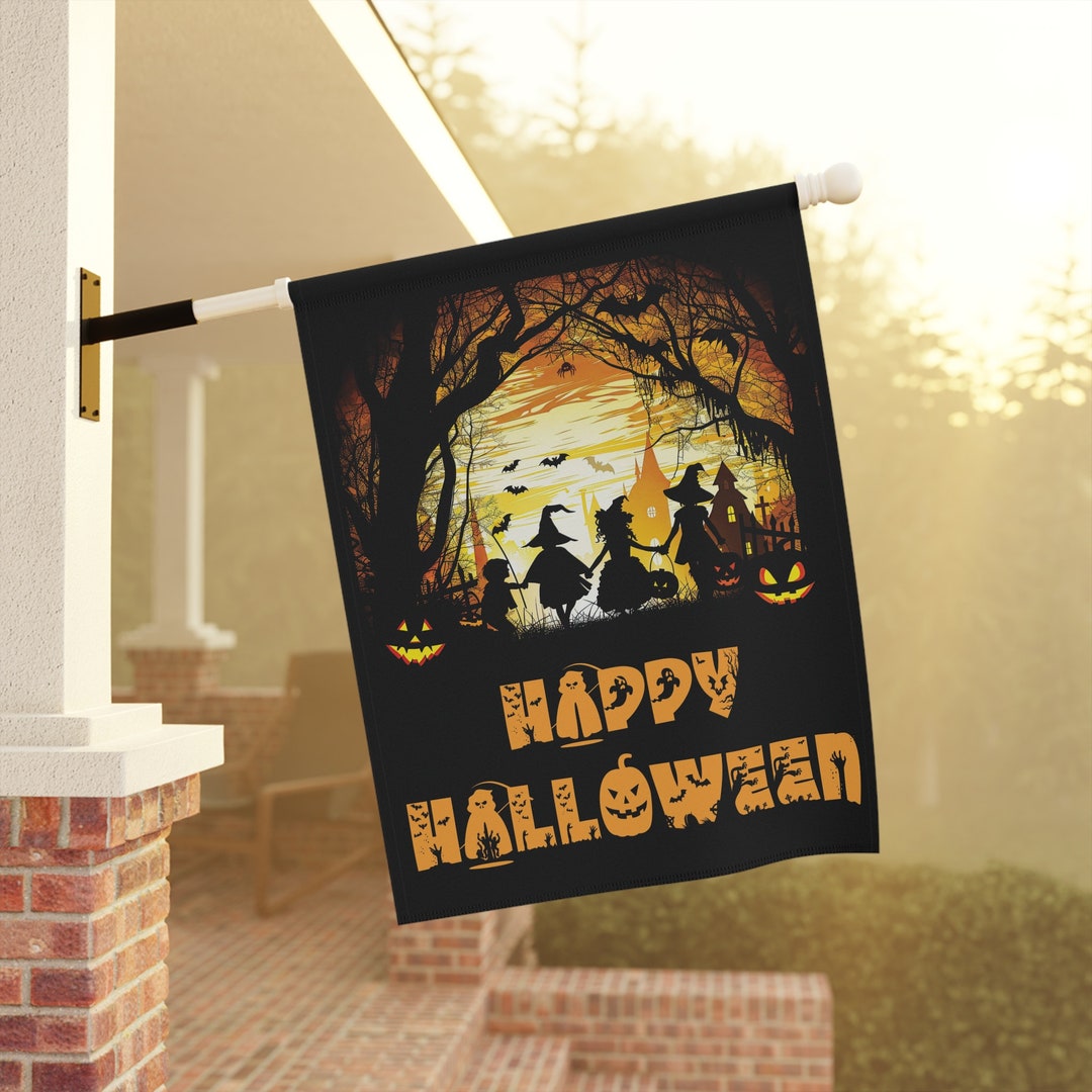 Happy Halloween Garden & House Halloween Yard Banner, Spooky Yard Flag ...