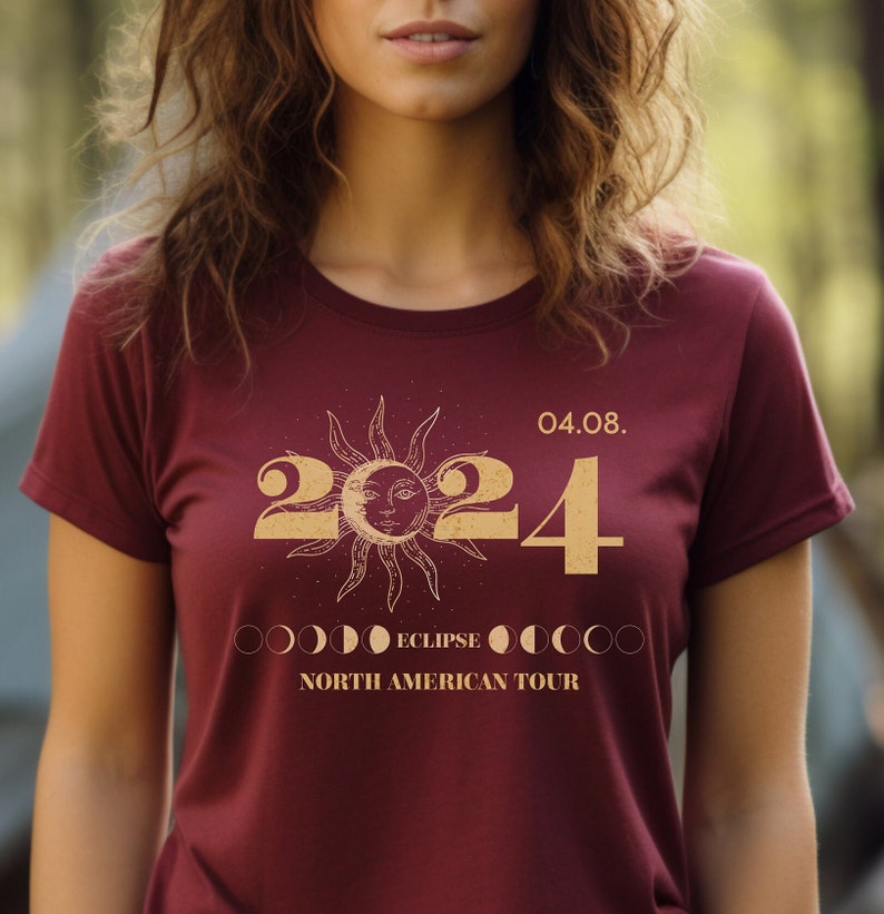 Total Solar Eclipse T-shirt, 2024 Eclipse Shirt, Eclipse North American ...