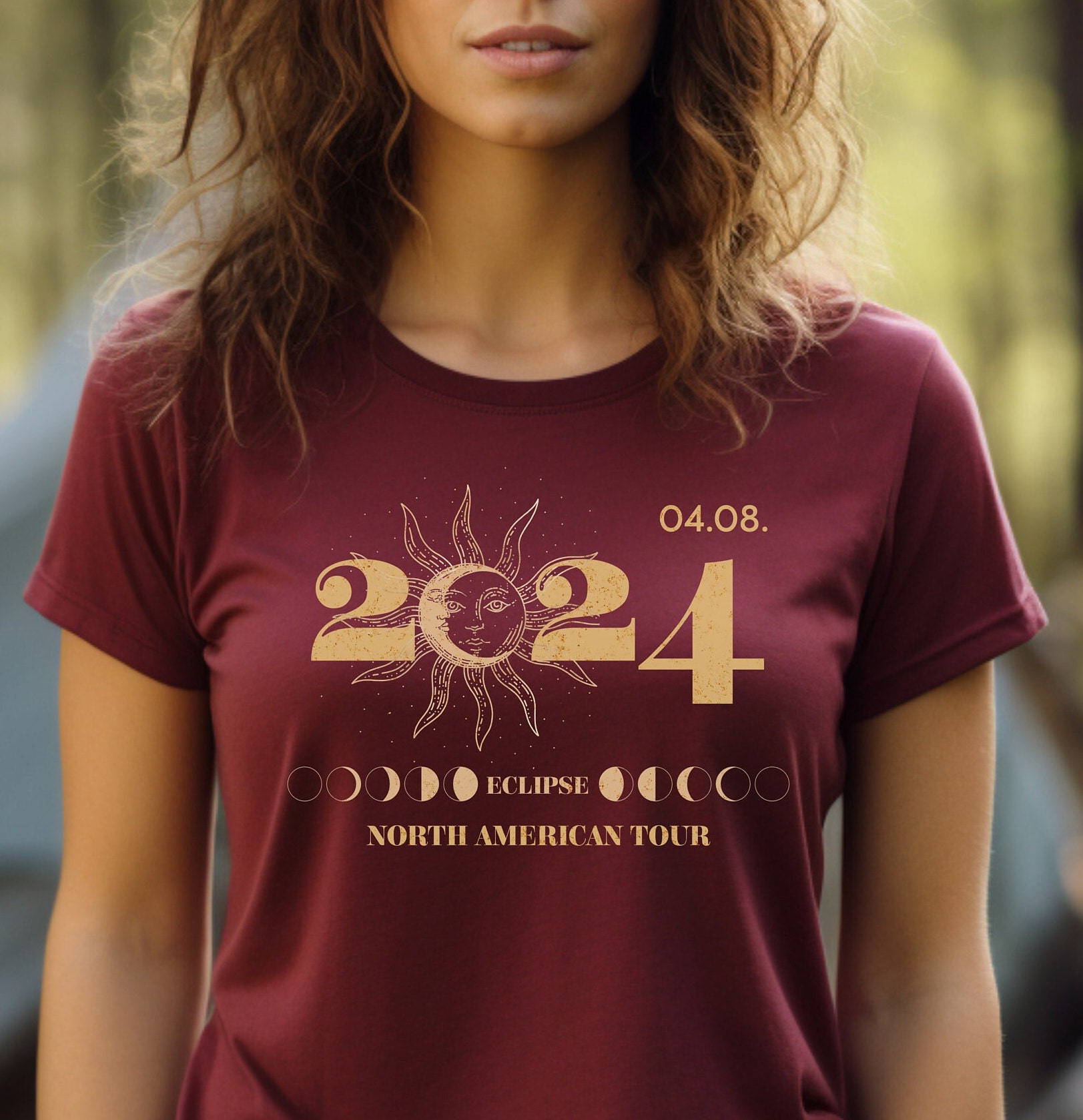 Total Solar Eclipse T-shirt, 2024 Eclipse Shirt, Eclipse North American ...