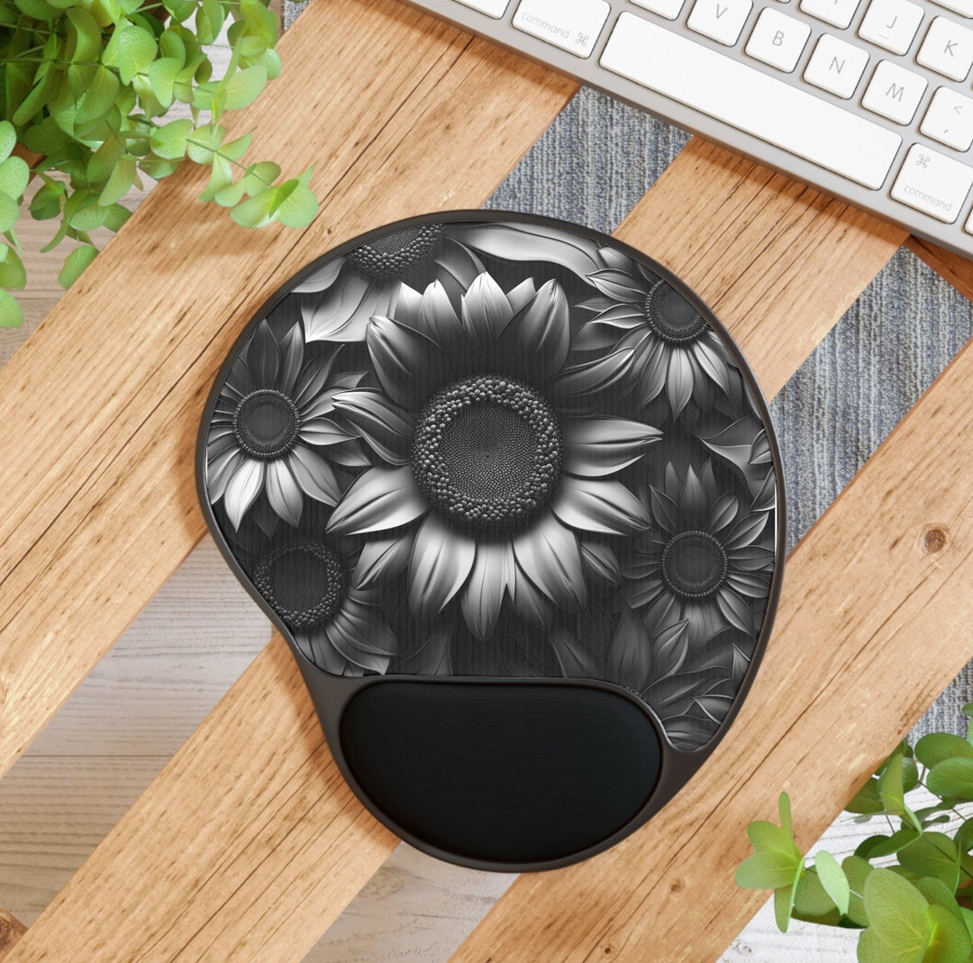 Sunflower Mouse Pad With Wrist Rest, Mouse Pad for Carpal Tunnel, 3D ...
